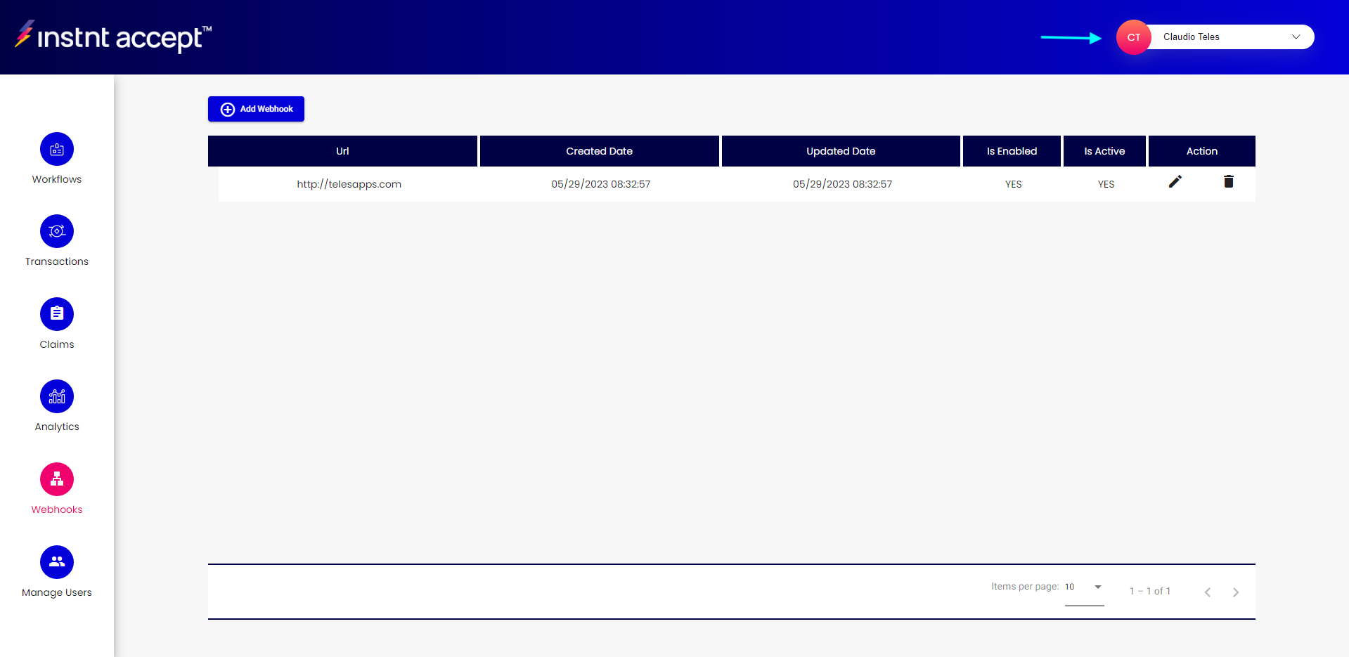 Instnt Webhooks – Instnt